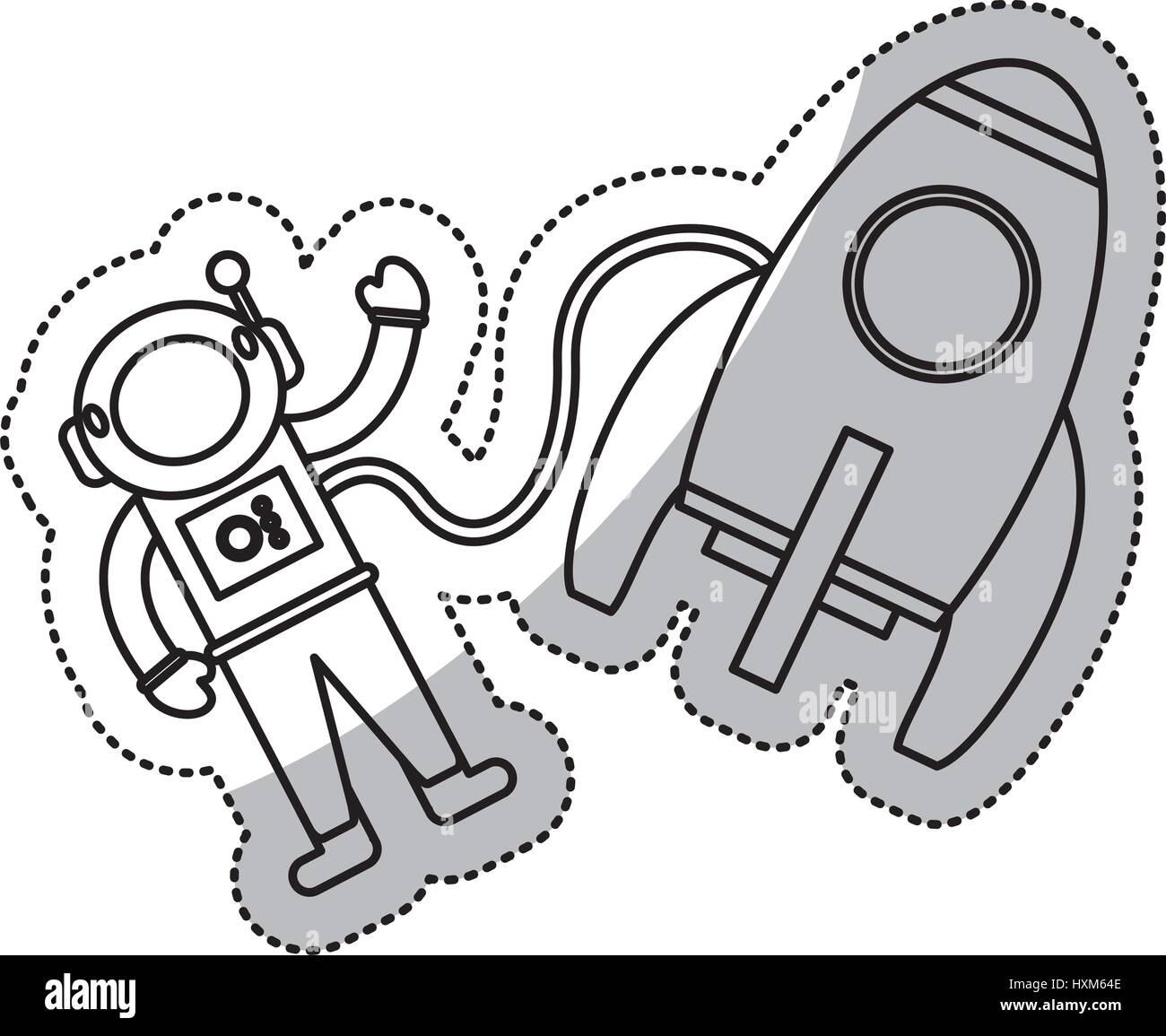 Spacesuit space exploration line Stock Vector Images - Alamy