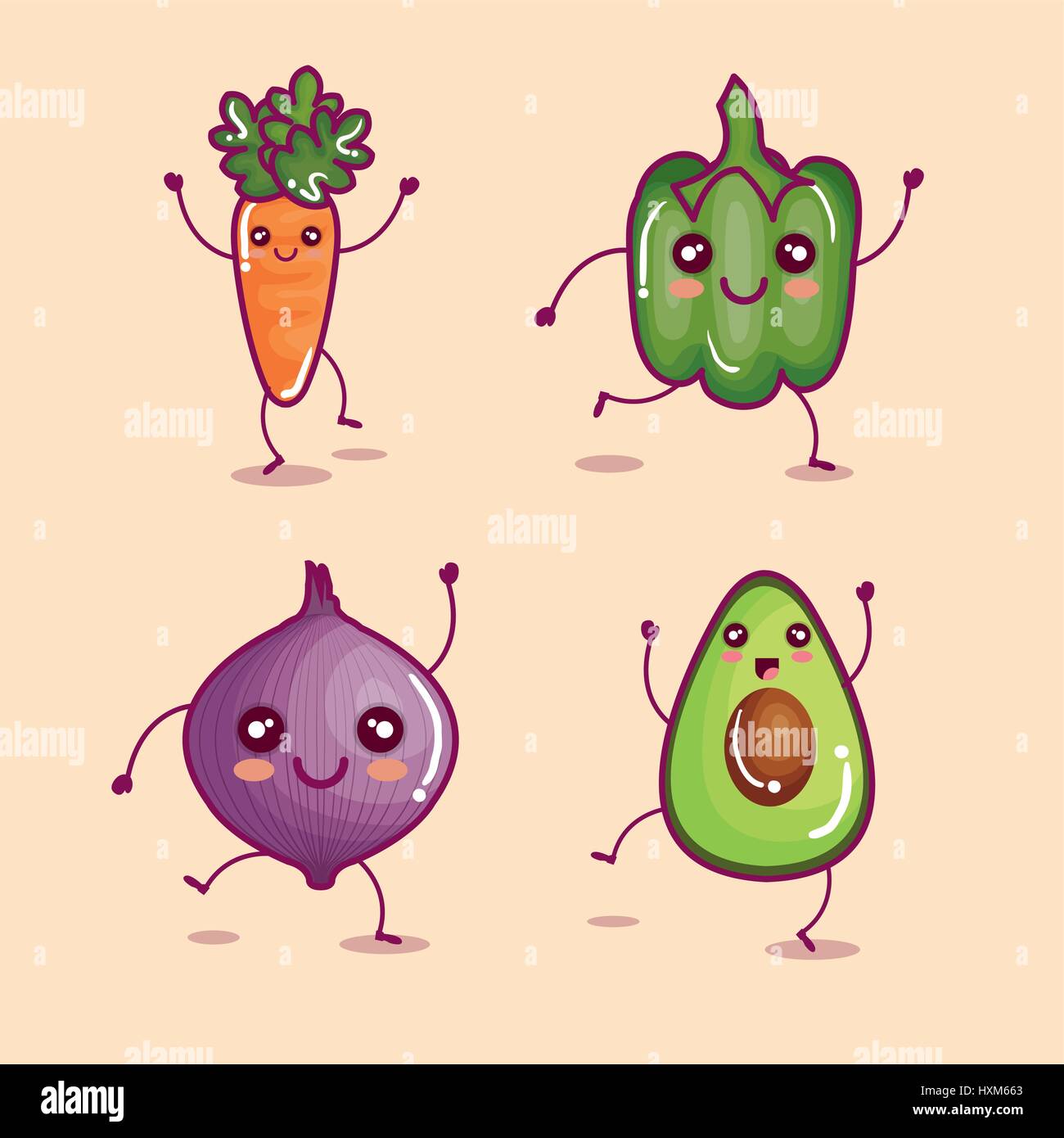 Cute carrot character emotions Stock Vector Images - Alamy