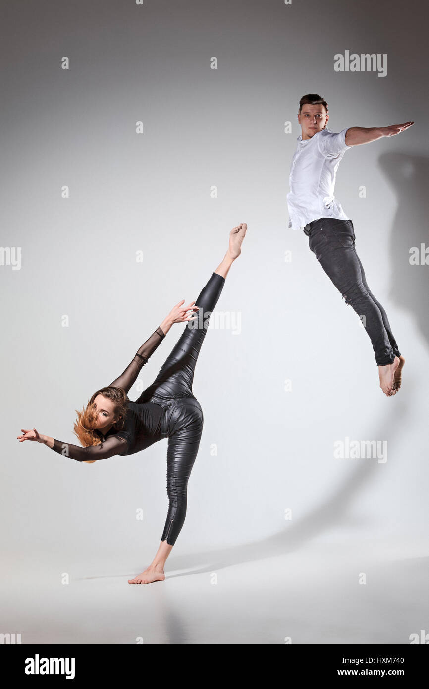 Two people dancing in contemporary stile Stock Photo - Alamy