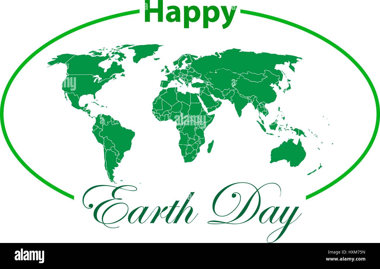Earth day holiday poster with shadow on white background Stock Vector ...