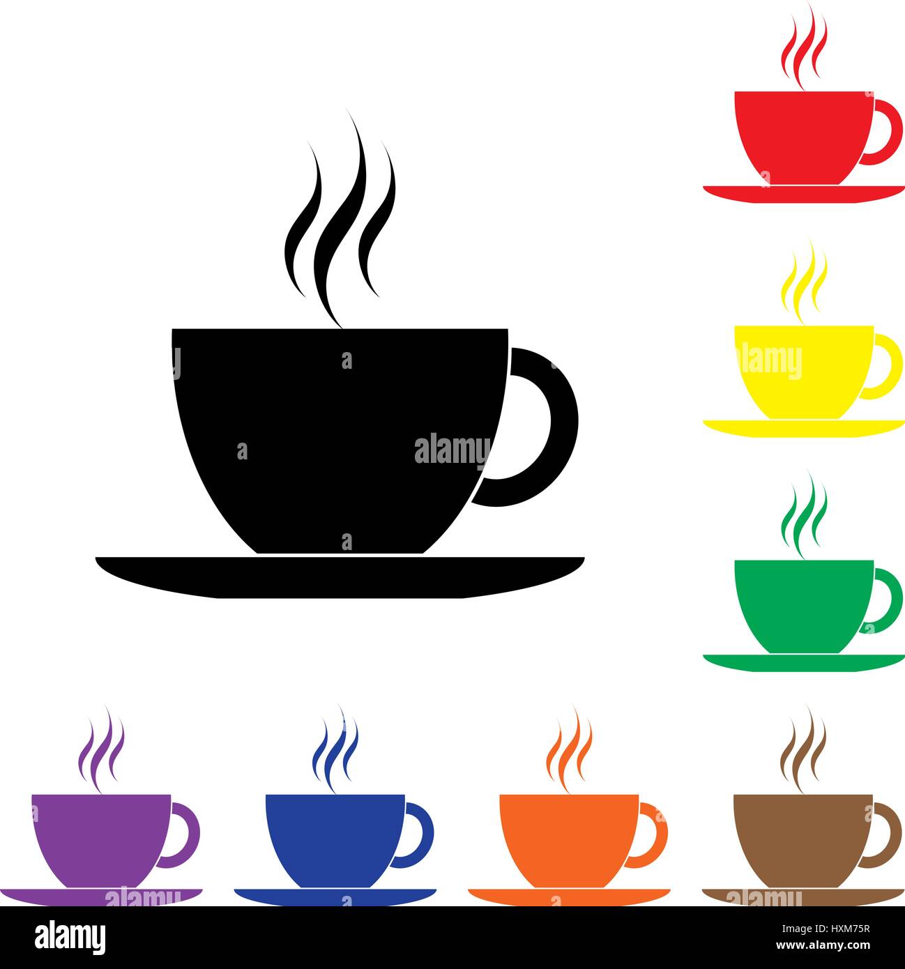 Coffee cup flat icon isolate on white background vector illustration ...