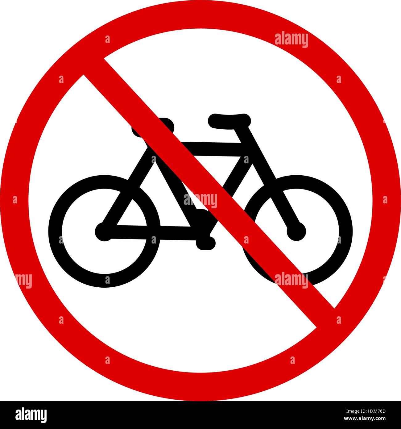 No bicycle, bike prohibited symbol. Sign indicating the prohibition or ...