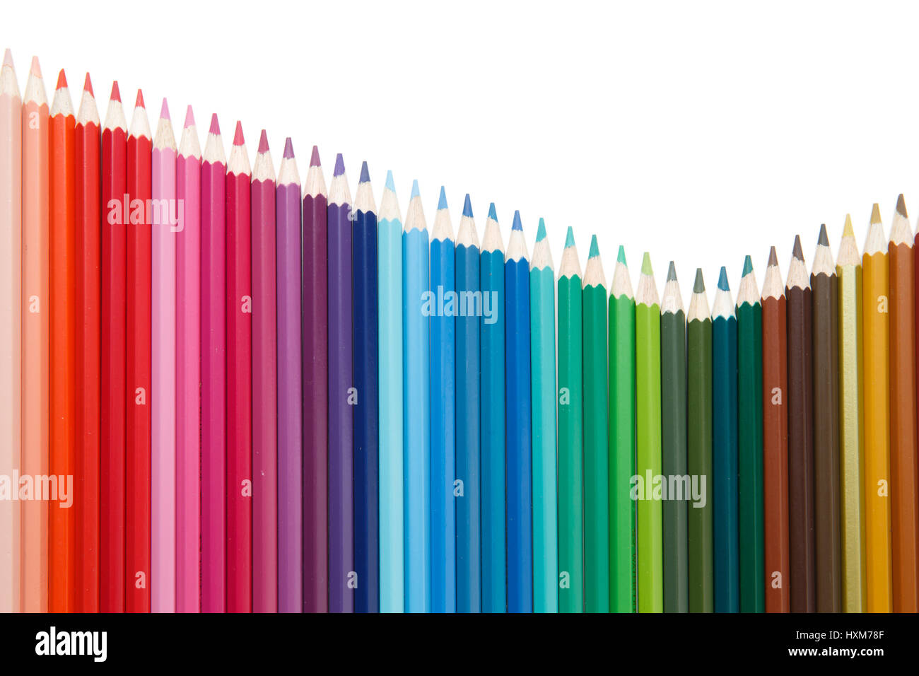 Coloured pencils in a row Stock Photo - Alamy