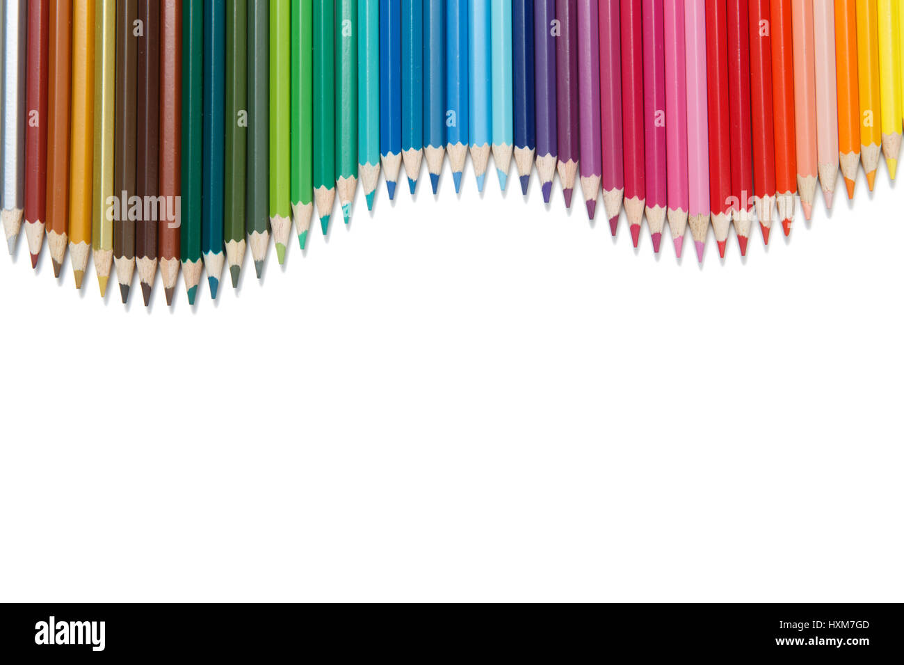 Coloured pencils in a row Stock Photo - Alamy