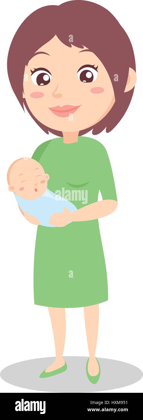 Mother Baby Cartoon Illustration Stock Photos & Mother Baby Cartoon ...