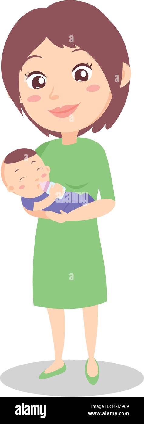 Mother Baby Cartoon Illustration Stock Photos & Mother Baby Cartoon ...