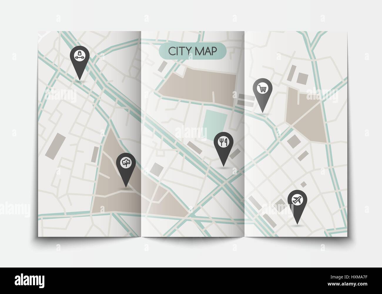 Open paper city map Stock Vector Image & Art - Alamy