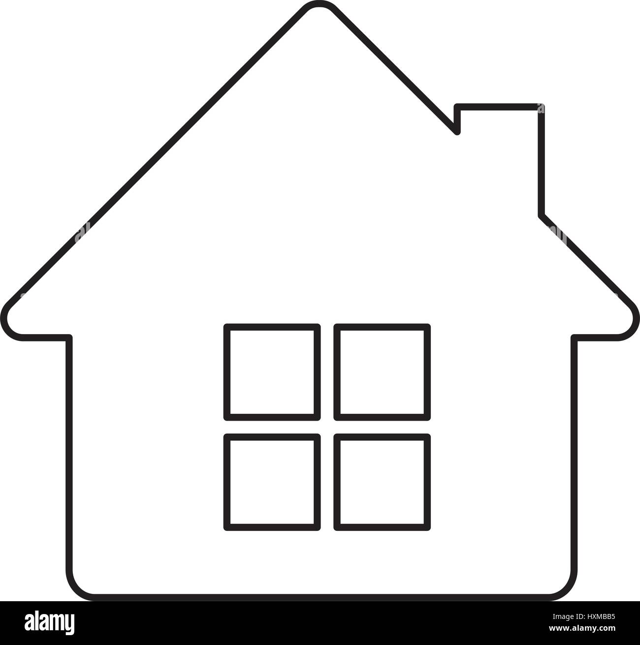 figure house with window and chimney Stock Vector Image & Art - Alamy