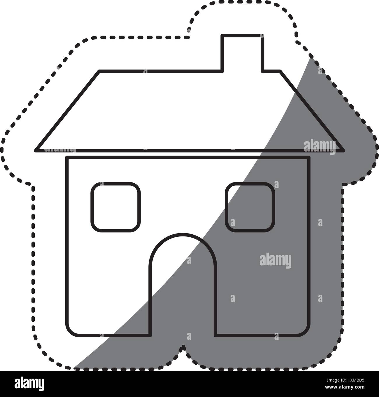 Two windows and door Stock Vector Images - Alamy