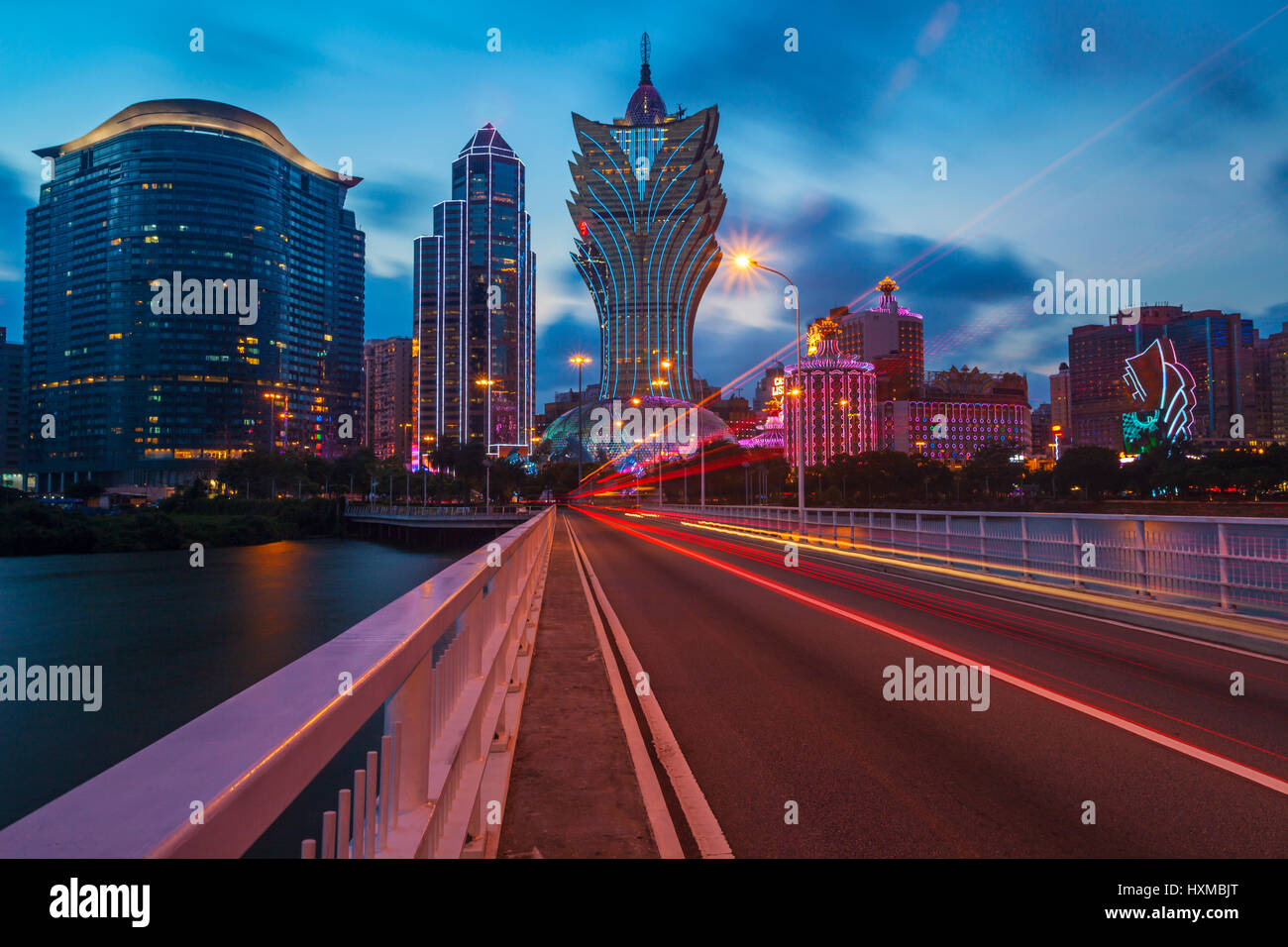 The night view of Macao City Stock Photo - Alamy