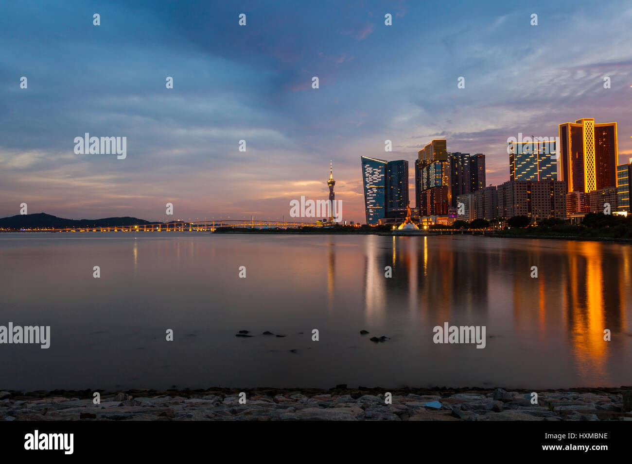 The night view of Macao City Stock Photo - Alamy