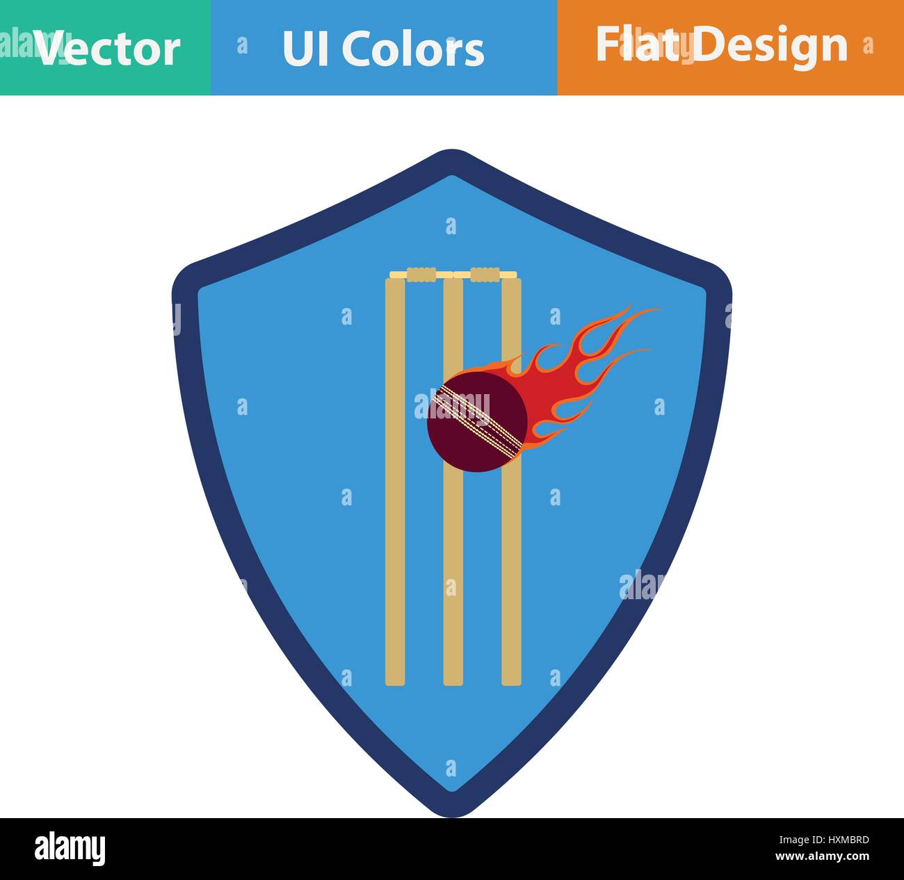 Cricket shield badge hi-res stock photography and images - Alamy