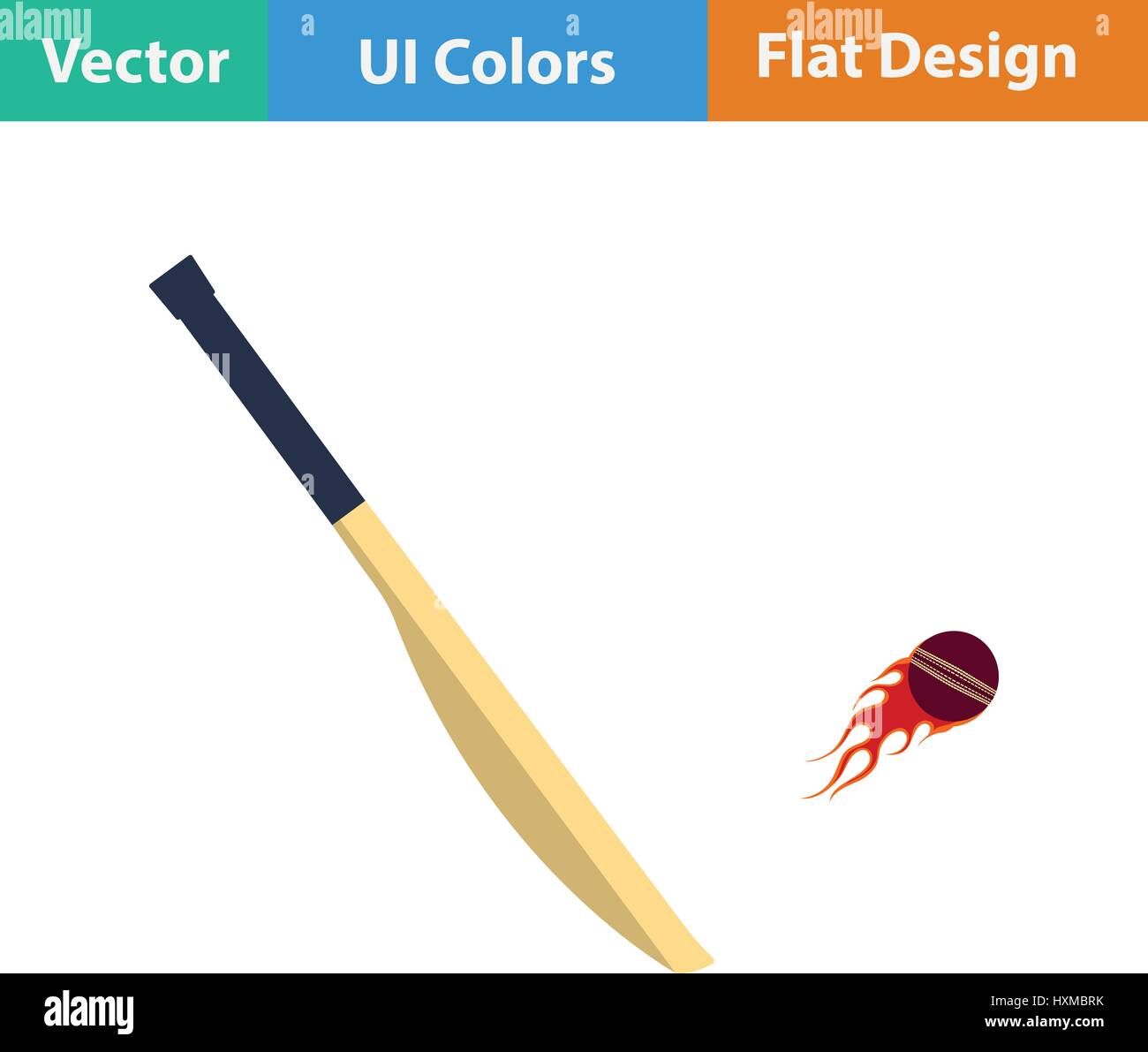 Cricket bat icon. Flat design. Vector illustration Stock Vector Image ...