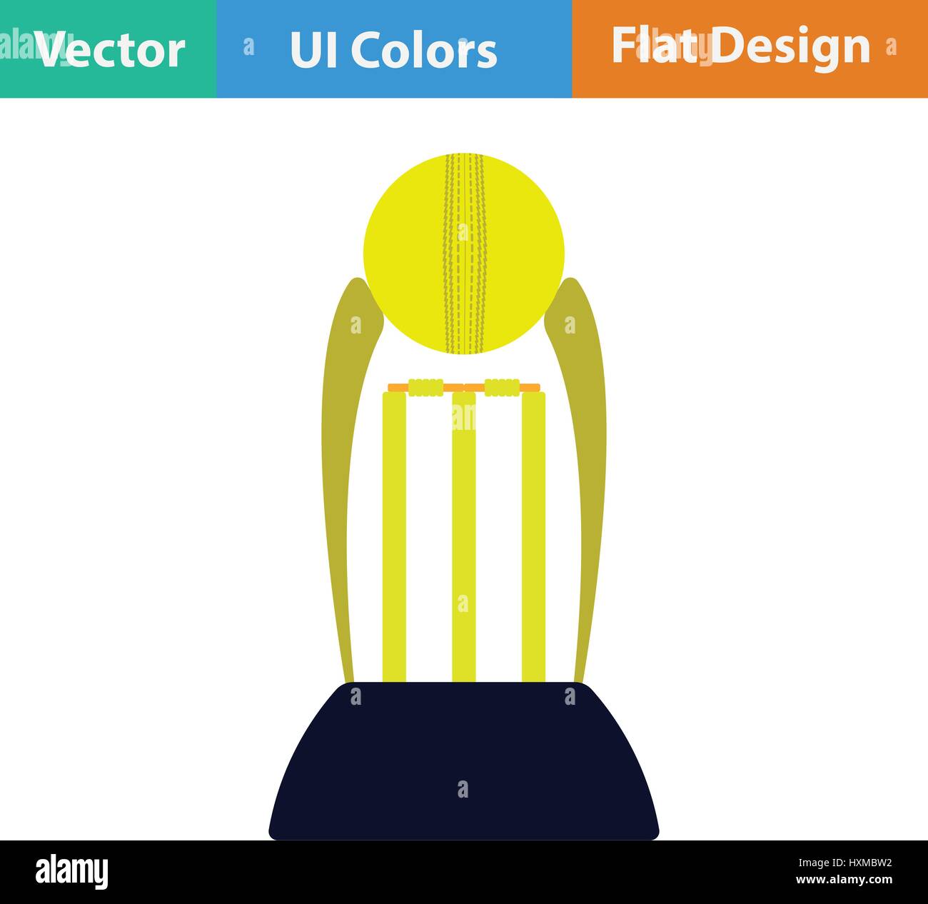 Cricket cup icon. Flat design. Vector illustration Stock Vector Image ...
