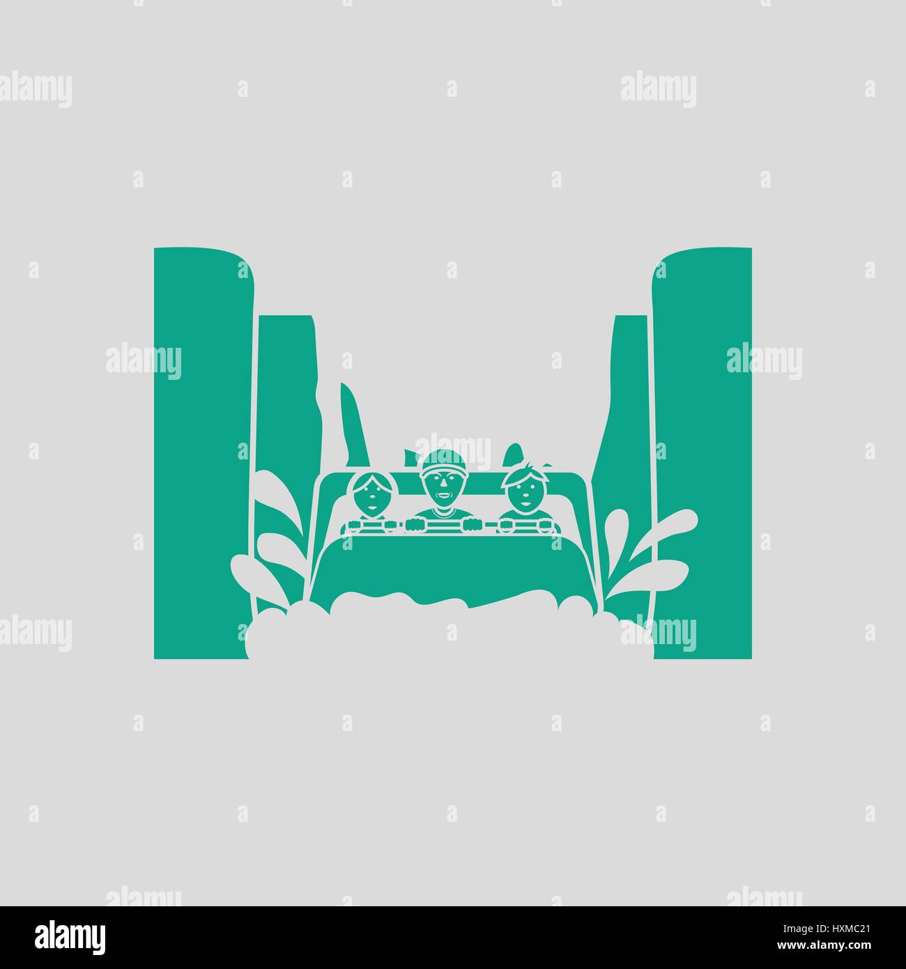 Water boat ride icon. Gray background with green. Vector illustration ...