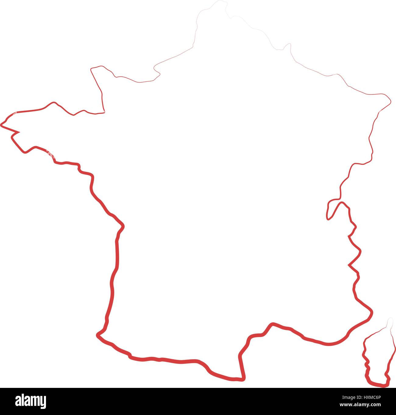 illustrated map of France on white background in vector Stock Vector ...