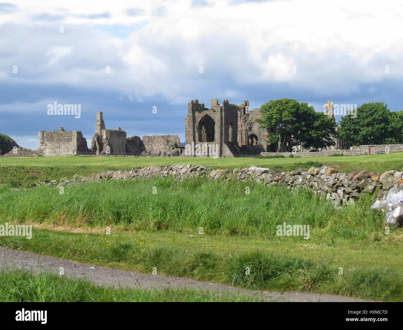 The Priory at The Holy Island of Lindisfarne, Northumberland, UK Stock ...
