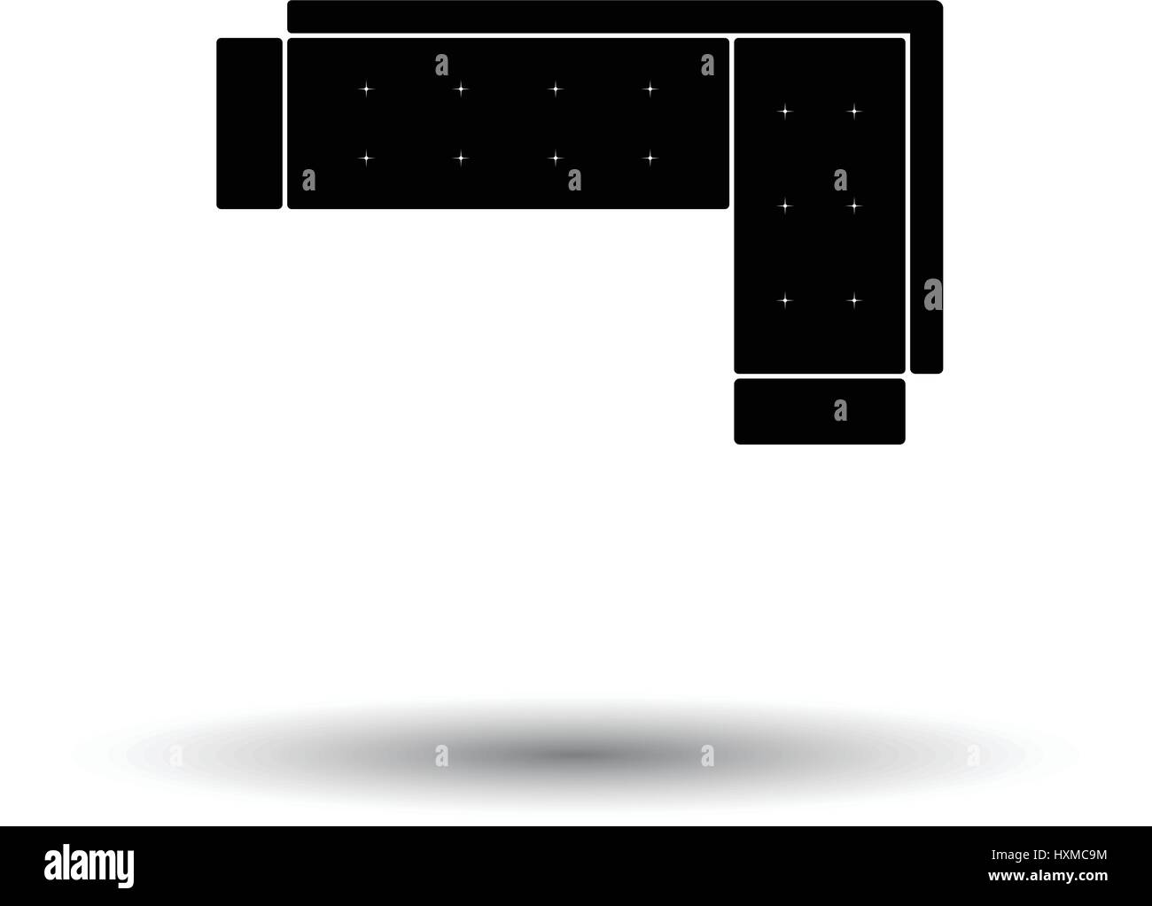 Corner sofa icon. White background with shadow design. Vector ...