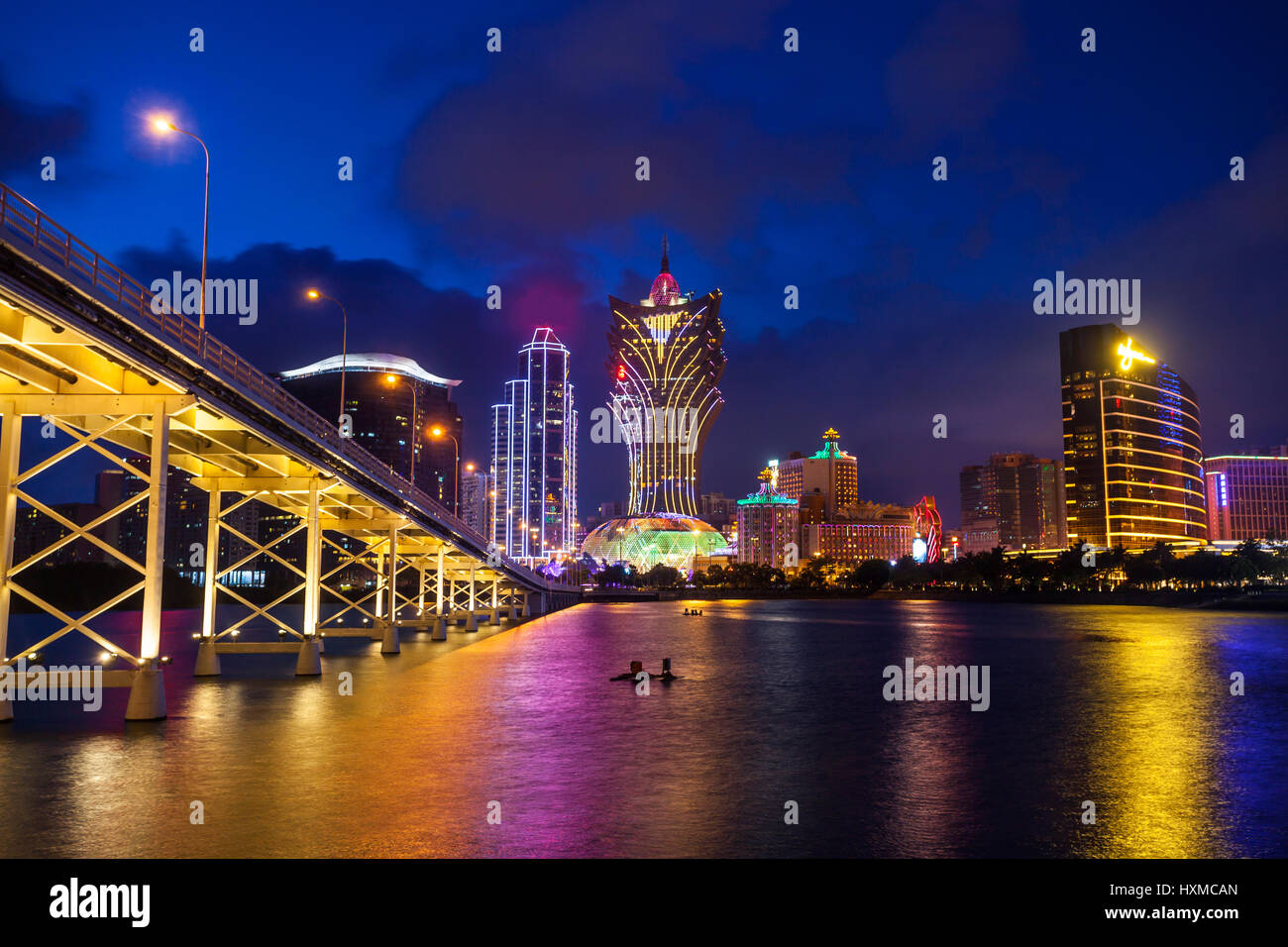 The night view of Macao City Stock Photo - Alamy