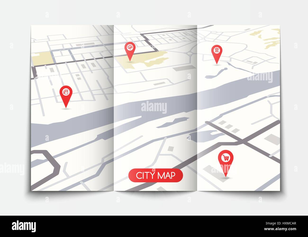 Open paper city map Stock Vector Image & Art - Alamy