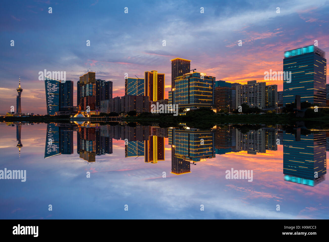 The night view of Macao City Stock Photo - Alamy