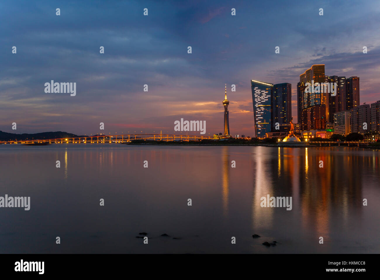 The night view of Macao City Stock Photo - Alamy