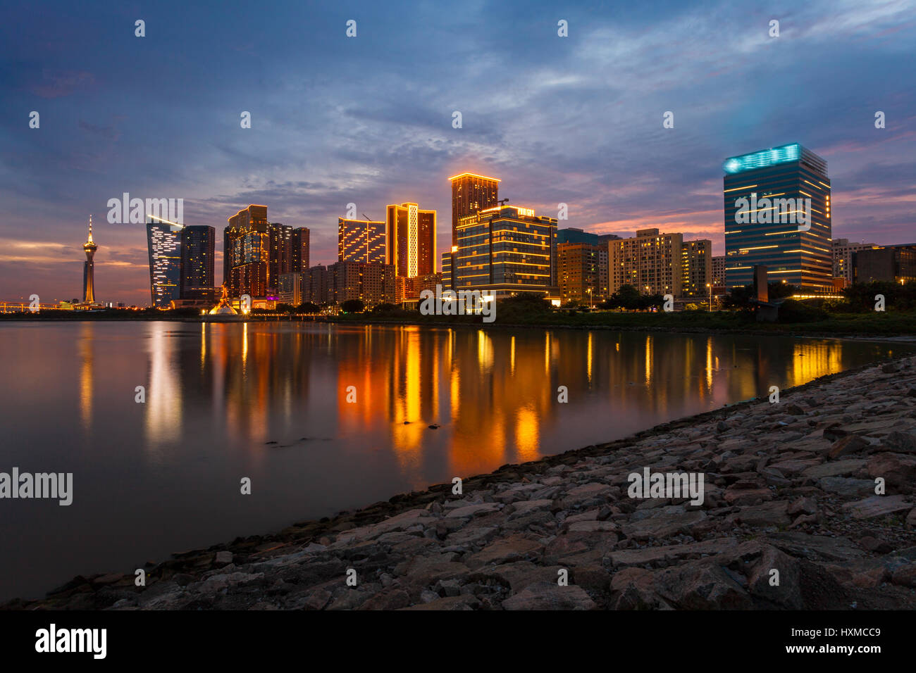 The night view of Macao City Stock Photo - Alamy