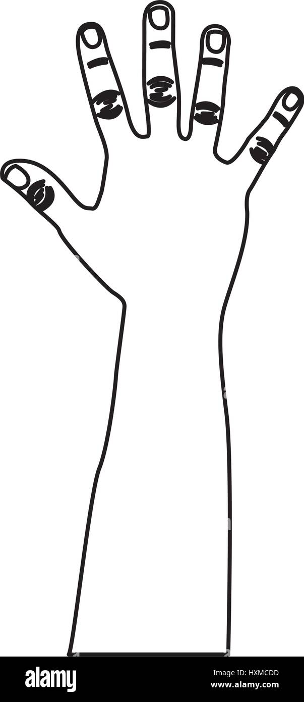 Woman raised hand palm Stock Vector Images - Alamy