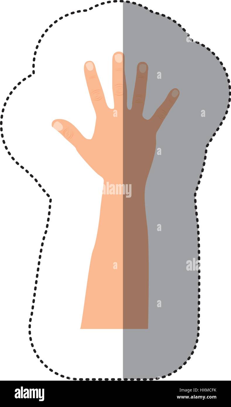 Woman raised hand palm Stock Vector Images - Alamy