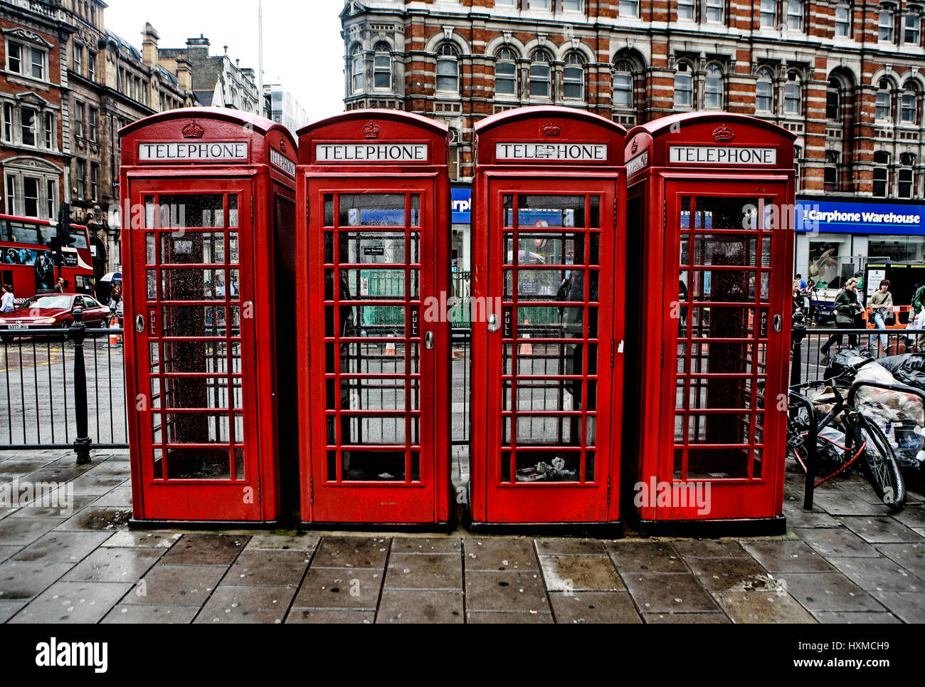 The most common red telephone boxes in London. These public telephones ...