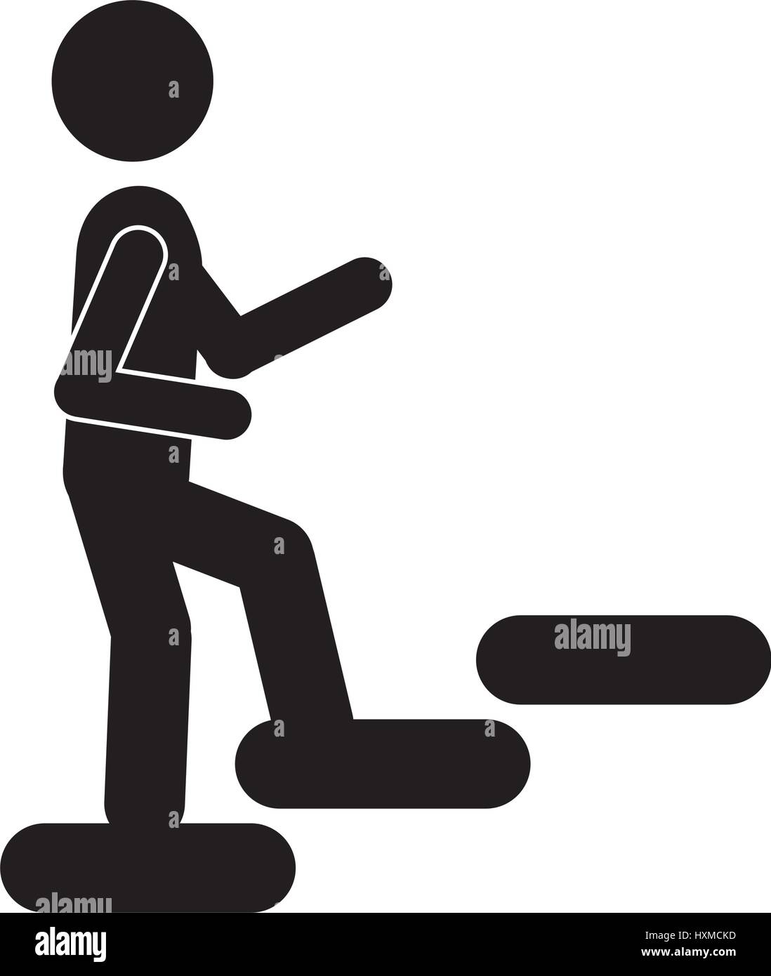 Man walk up stairs Stock Vector Images - Alamy