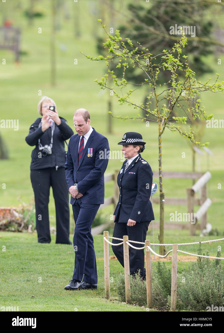 The Duke of Cambridge with Chief Constable Jane Sawyers during a visit ...