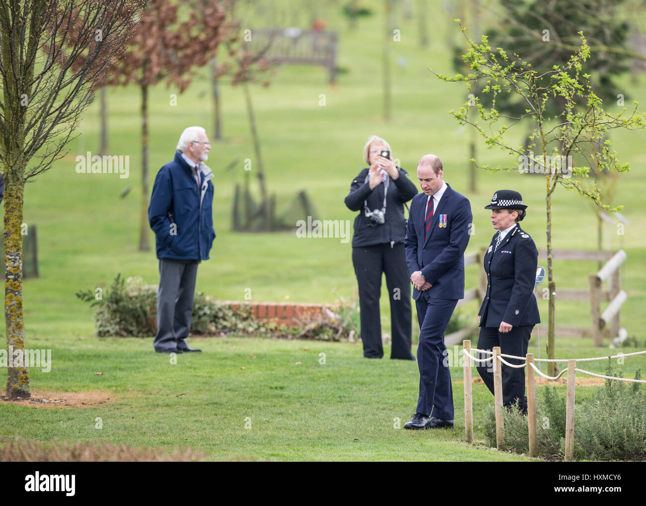The Duke of Cambridge with Chief Constable Jane Sawyers during a visit ...