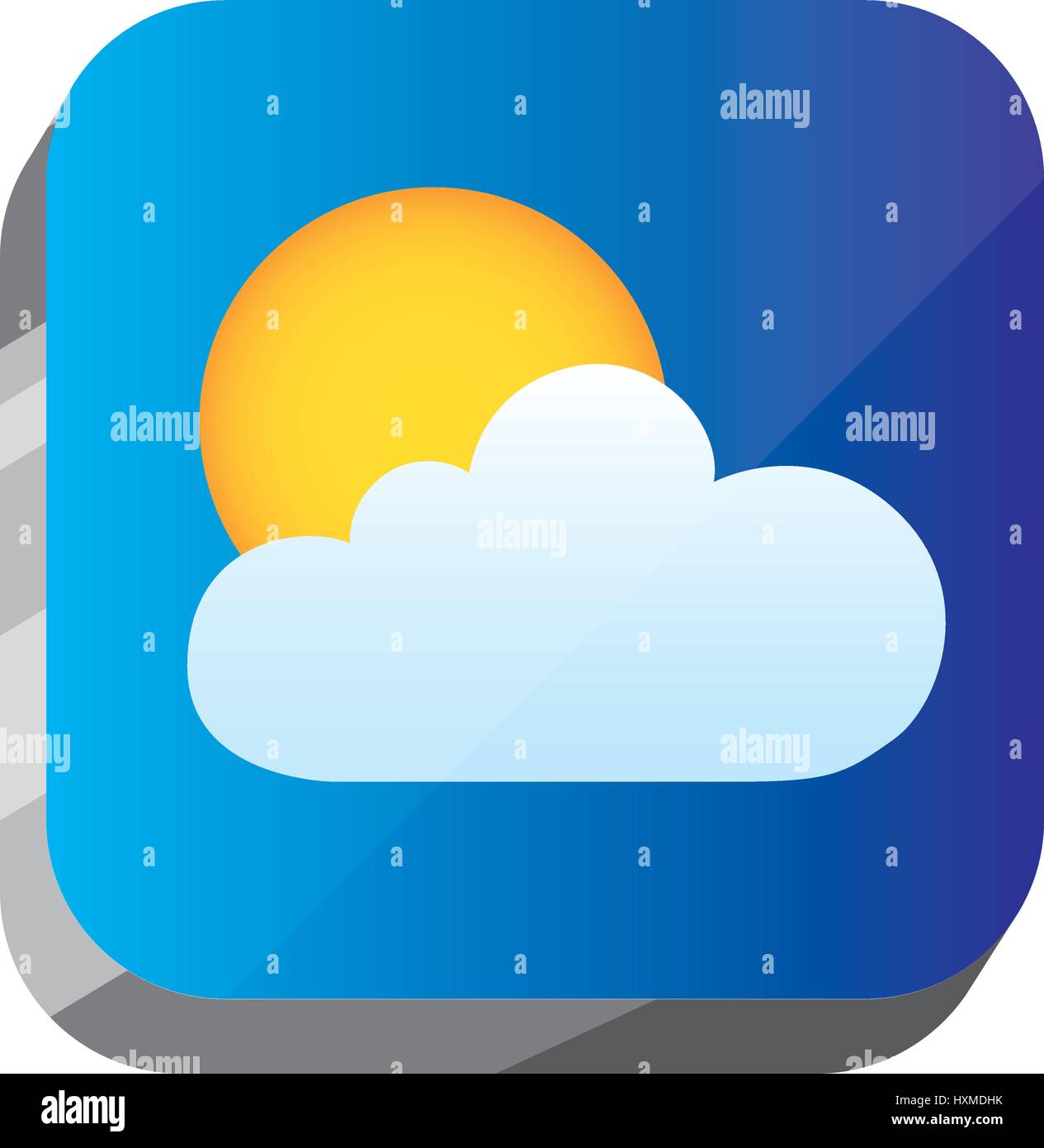 3d button with sun and cloud design Stock Vector Image & Art - Alamy