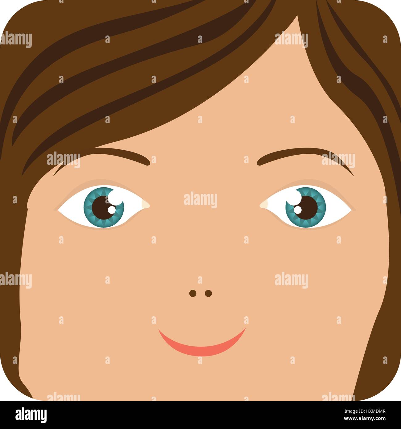 cartoon human female happy face Stock Vector Image & Art - Alamy