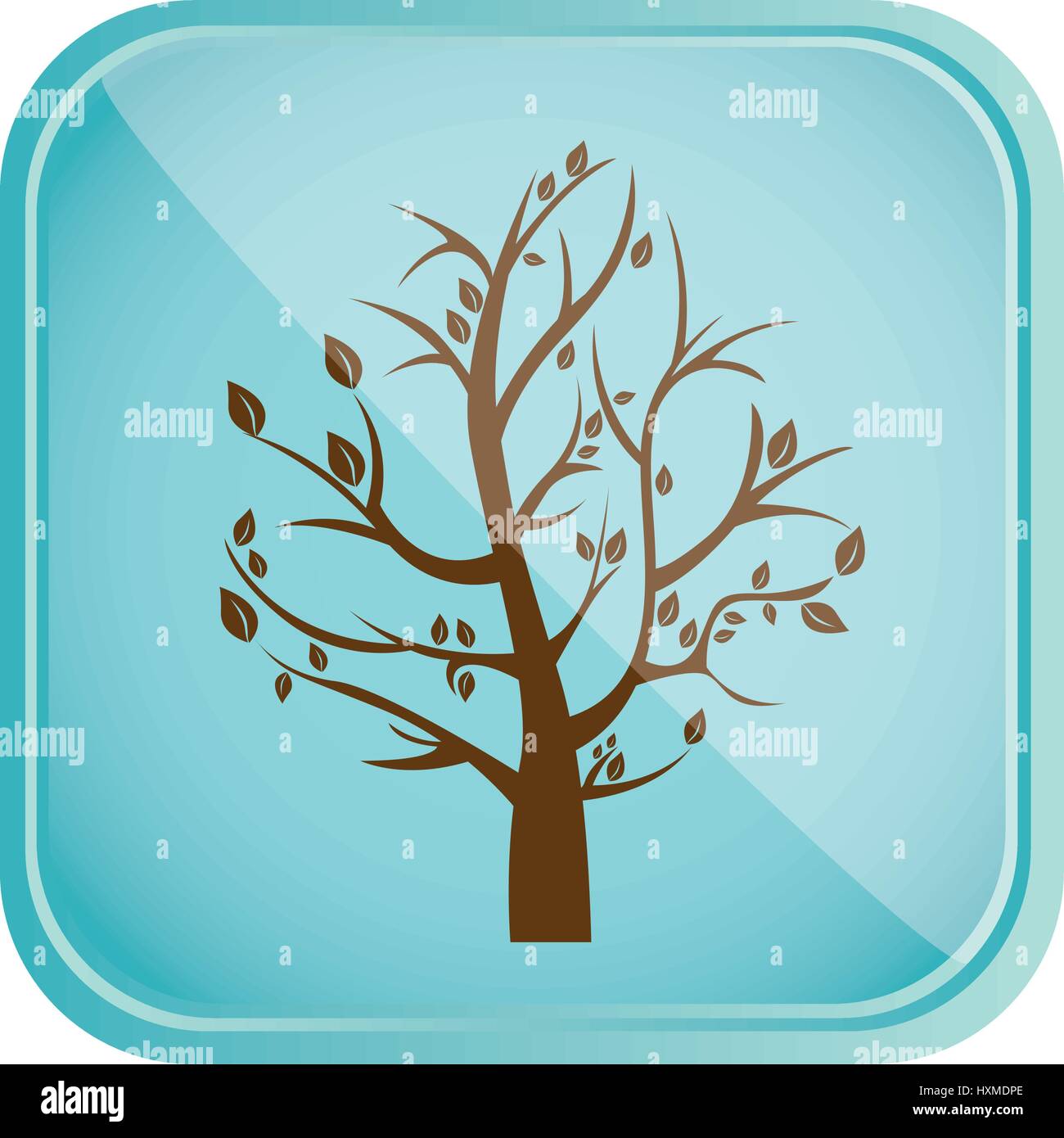color square frame and blue background with fall tree Stock Vector ...