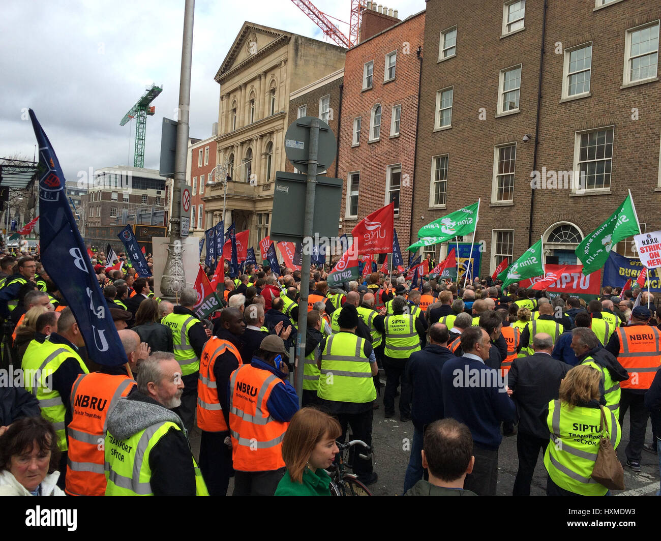 Hundreds of striking Bus Eireann workers and colleagues protest outside ...