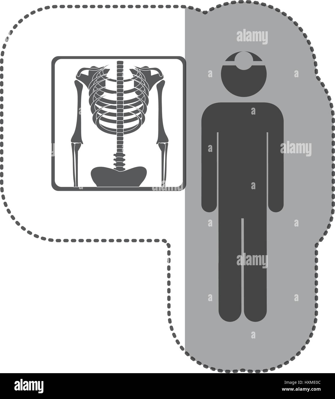sticker monochrome pictogram doctor and radiography Stock Vector Image ...