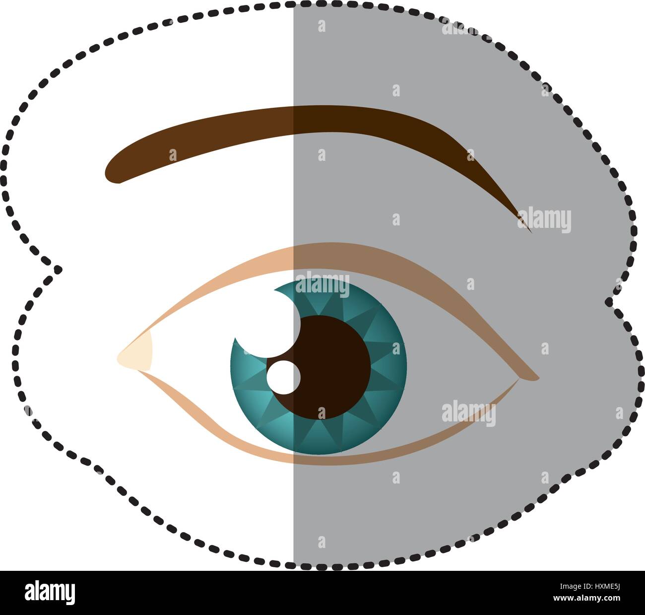 sticker cartoon human male eye with eyebrow Stock Vector Image & Art ...