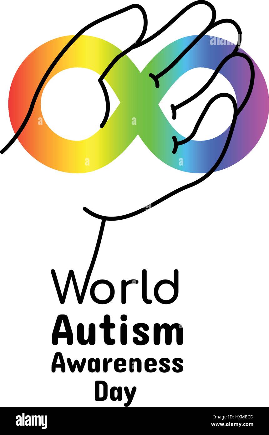World Autism Awareness Day, April 2, 2017. Rainbow color of infinity ...