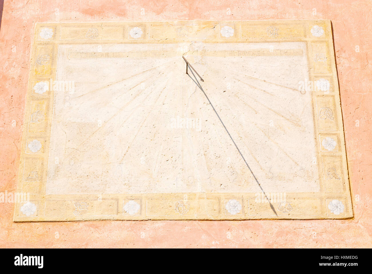 in italy sundial and gnomon antique historical medieval decoration wall ...