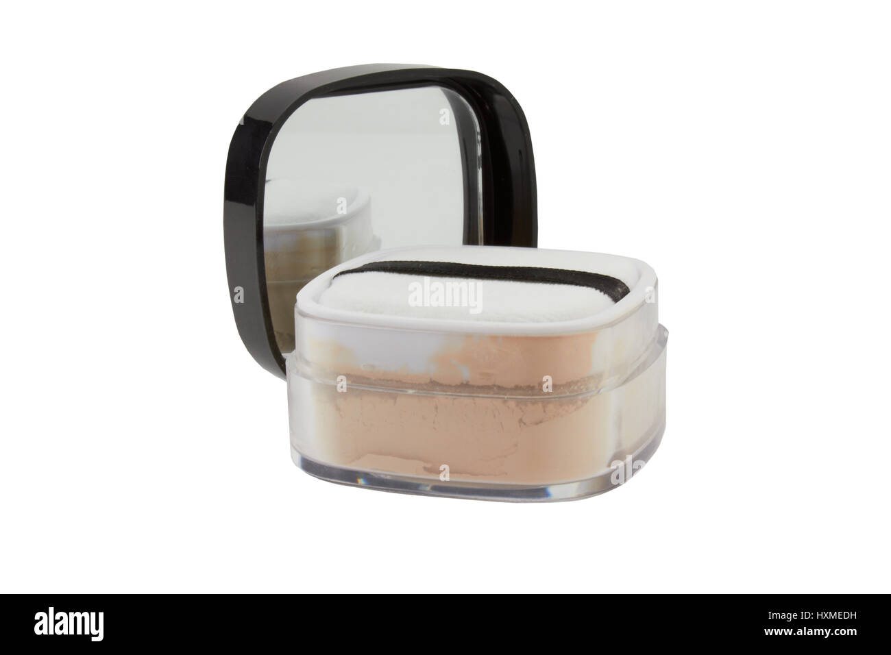 Make-up powder in box isolated on white Stock Photo - Alamy