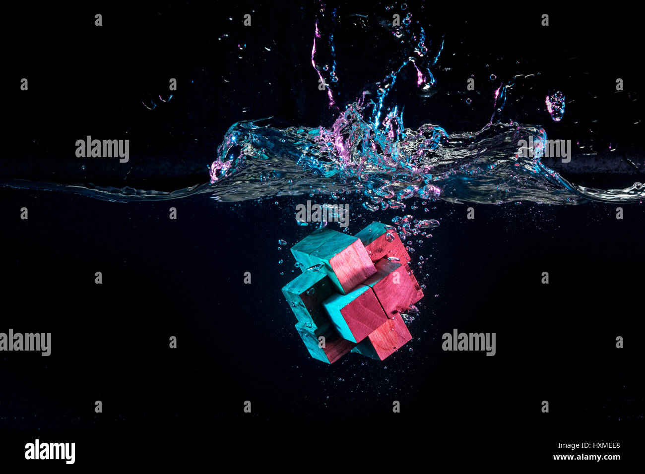 Water splash with puzzle effect Stock Photo - Alamy