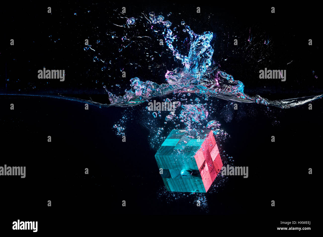 Water splash with puzzle effect Stock Photo - Alamy