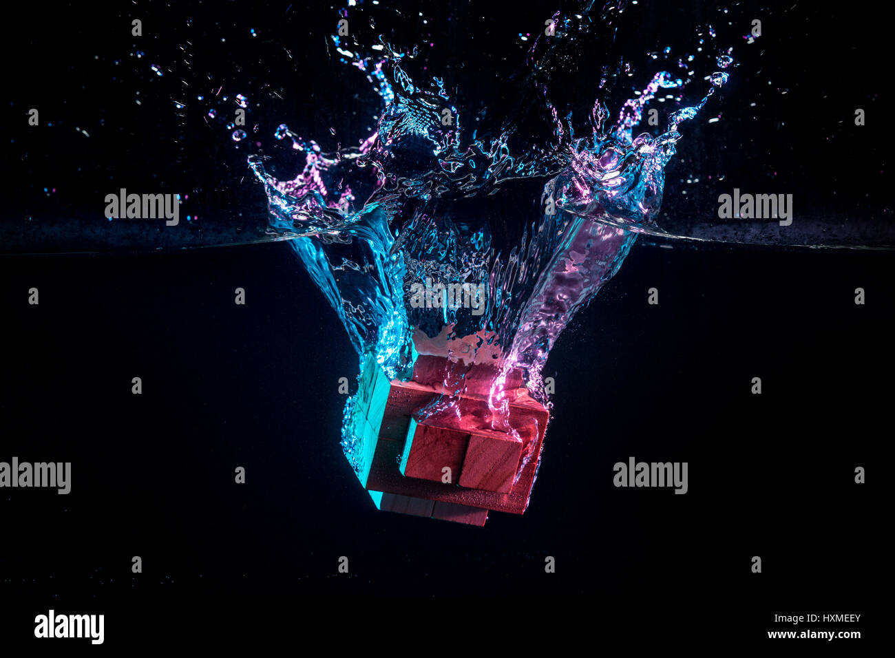 Water splash with puzzle effect Stock Photo - Alamy