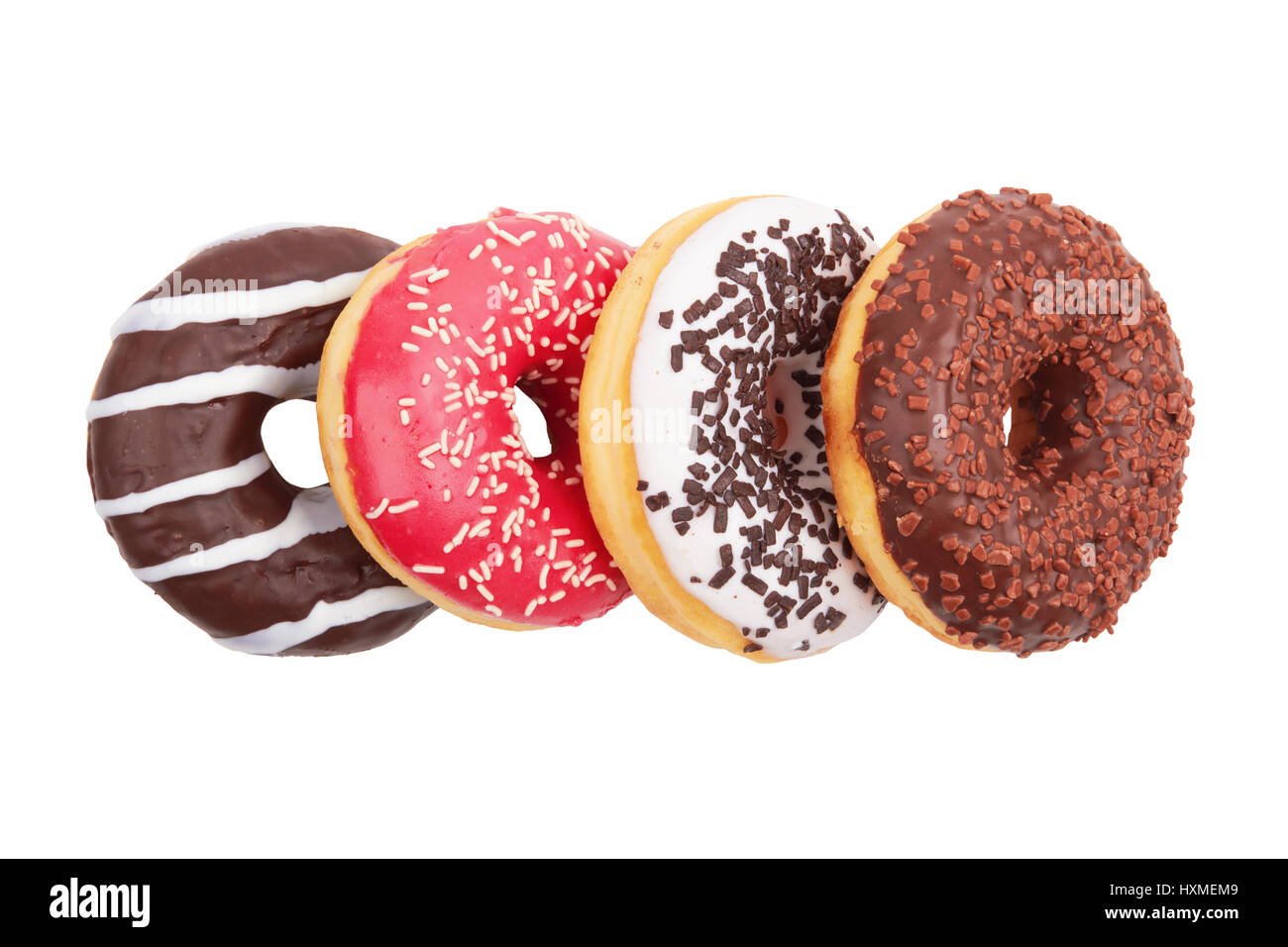 Collection of many donuts isolated on a white Stock Photo - Alamy