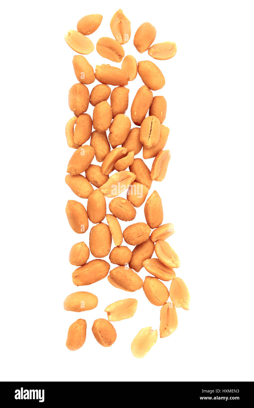 Processed peanuts isolated on a white background Stock Photo - Alamy