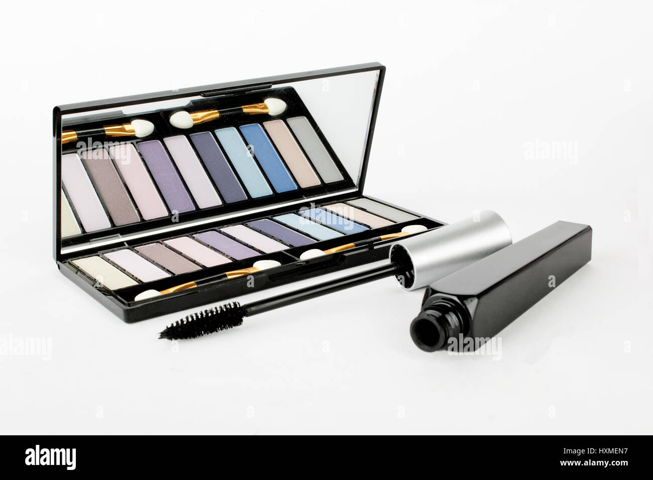Cosmetic products on white background Stock Photo - Alamy