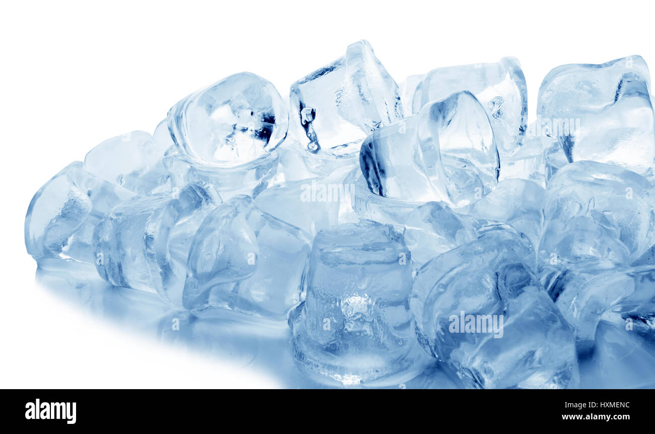 Ice cubes isolated on a white background Stock Photo - Alamy