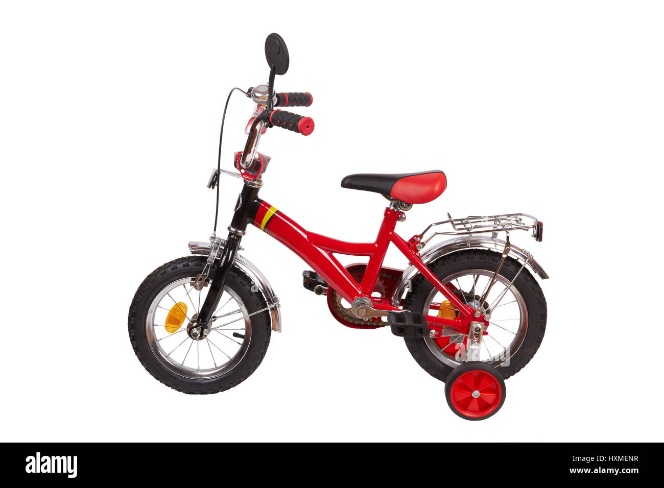 red bicycle for children isolated on white background Stock Photo - Alamy